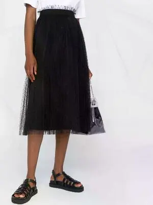 Red Valentino Pleated Point D’esprit Tulle Skirt