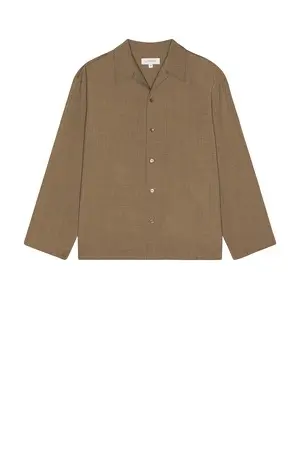 LE17SEPTEMBRE Double Layered Open Collar Shirt In Taupe