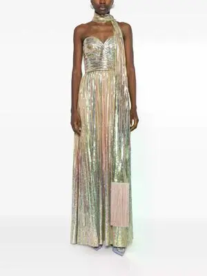 Elie Saab Sequin Tassel Maxi Dress