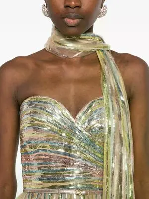 Elie Saab Sequin Tassel Maxi Dress