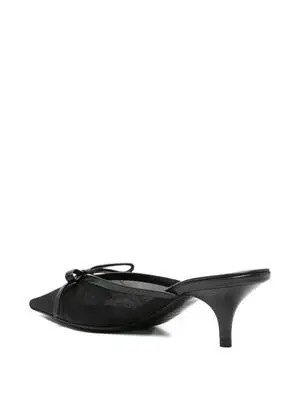 Miu Miu Bow-detail Pointed-toe Mules - Black