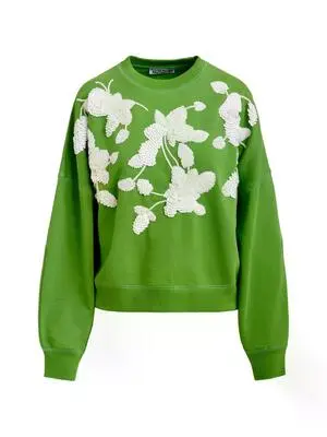 Essentiel Antwerp Flower-motif Sequinned Sweatshirt - Green