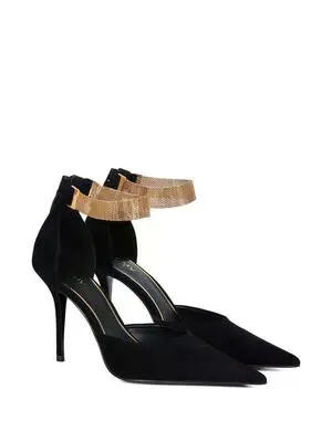 POTAMY Ankle Strap Suede Pumps