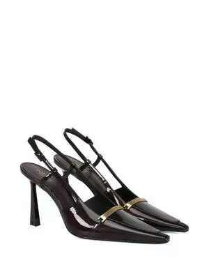 POTAMY Buckle Strap Leather Pumps
