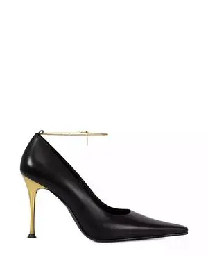 POTAMY Chain Stiletto Pumps - Black