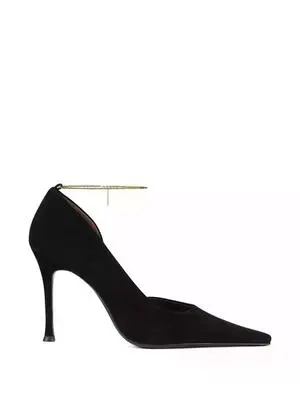POTAMY Chain Suede Pumps - Black