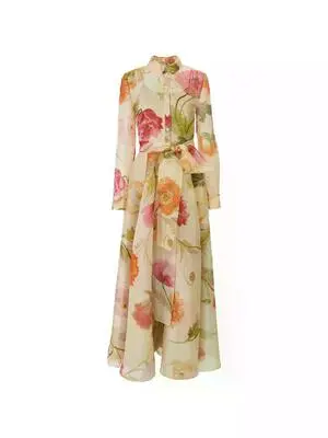Carolina Herrera Poppy-print Organza Trench Dress - Neutrals