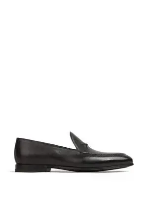 Bontoni Grained Leather Loafers - Black