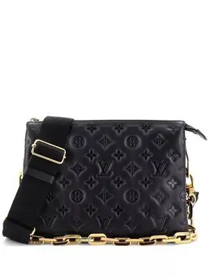 LOUIS VUITTON Coussin Bag Monogram Embossed Lambskin Pm Crossbody Bag - Black