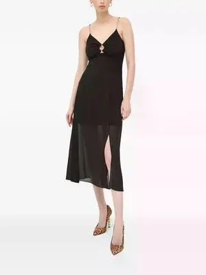 MORGAN Chain-strap Split Midi Dress - Black