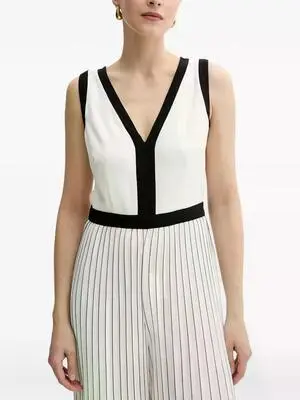 MORGAN V-neck Pleated Jumpsuit - White
