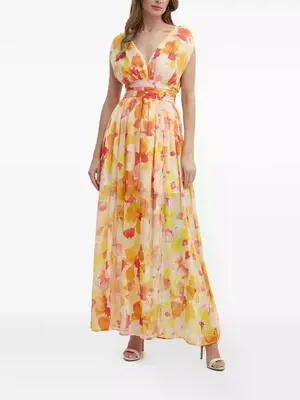 MORGAN V-neck Floral Maxi Dress - Neutrals