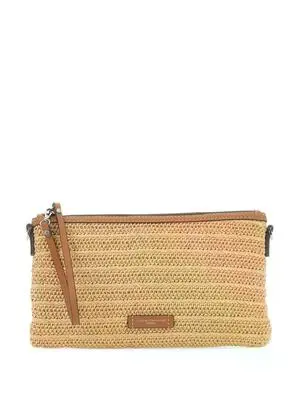 GIANNI CHIARINI Medium Marcella Woven-straw Clutch Bag