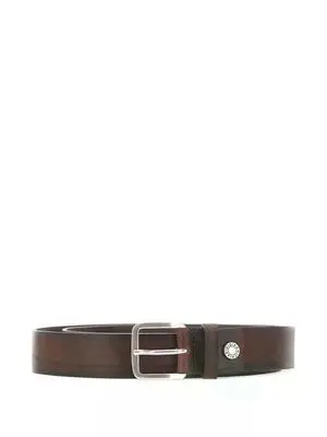 GIANNI CHIARINI Smooth Buckle Leather Belt - Brown
