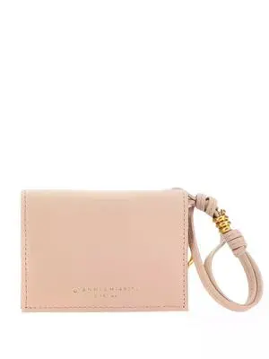 GIANNI CHIARINI Knotted Leather Card Holder - Neutrals