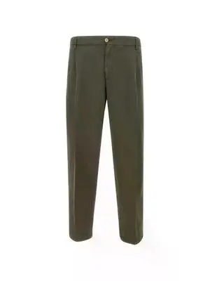 BRIGLIA 1949 Pressed-crease Tapered Trousers - Green