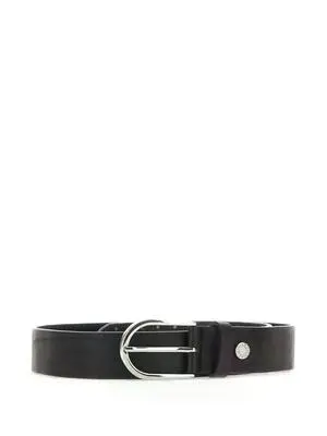GIANNI CHIARINI Round Buckle Studded Belt - Black