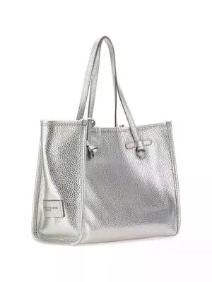 MARCELLA CLUB Grained Leather Shoulder Bag - Silver