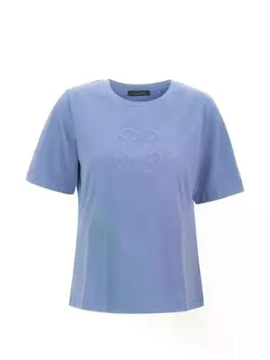 ELENA MIRO` Embossed Logo T-shirt - Blue