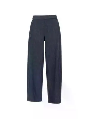 ELENA MIRO` Elasticated Wide-leg Trousers - Blue