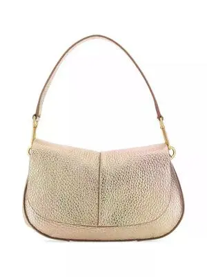 GIANNI CHIARINI Helena Round Grained Flap Leather Shoulder Bag - Pink