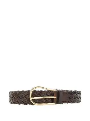 GIANNI CHIARINI Braided Buckle Belt - Brown