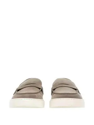 DOUCAL'S Leather Loafers With Apron Stitching