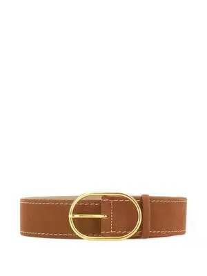 GIANNI CHIARINI Gold-tone Suede Belt - Brown