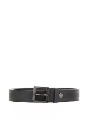 GIANNI CHIARINI Ribbed-detail Leather Belt - Black