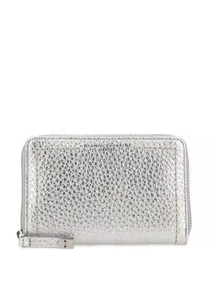 GIANNI CHIARINI Maxi-grain Zip Wallet - Silver