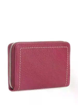 GIANNI CHIARINI Zip Stitching Leather Wallet - Pink