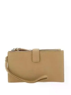 GIANNI CHIARINI Pebbled Zip Leather Wallet - Neutrals