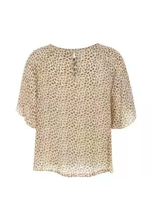 KAOS Printed Round-neck Blouse