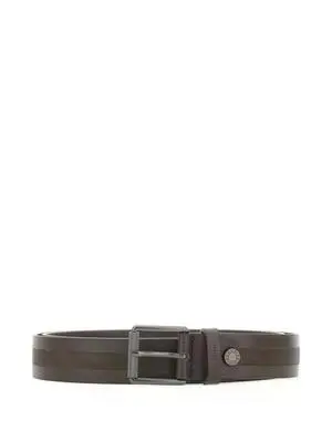 GIANNI CHIARINI Ribbed Leather Belt With Buckle - Brown