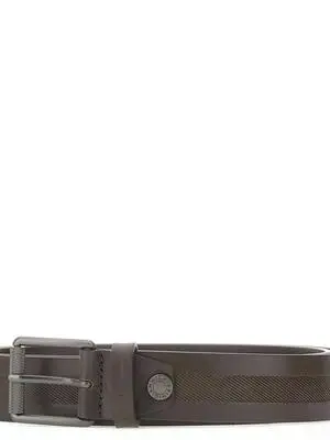 GIANNI CHIARINI Ribbed Leather Belt With Buckle