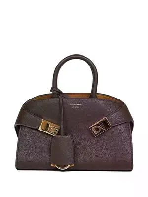 FERRAGAMO Mini Hug Gancini-buckle Leather Tote Bag - Brown