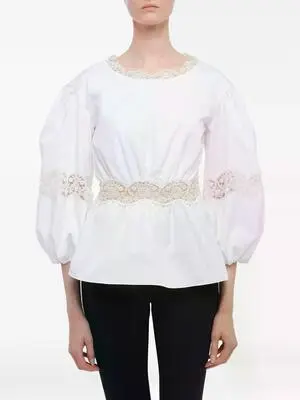 Giambattista Valli Lace-detail Blouse - White