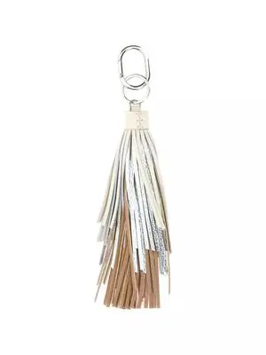 GIANNI CHIARINI Logo-detail Tassel Key Ring - Neutrals