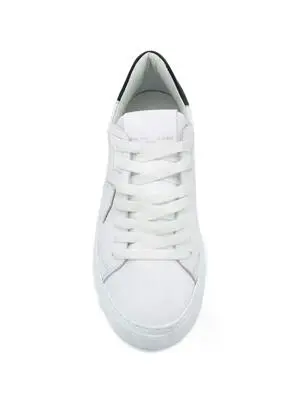 Philippe Model Temple Logo Patch Leather Sneakers