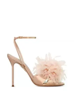 AQUAZZURA Poème Flower-embellished Ankle-strap Sandals - Pink
