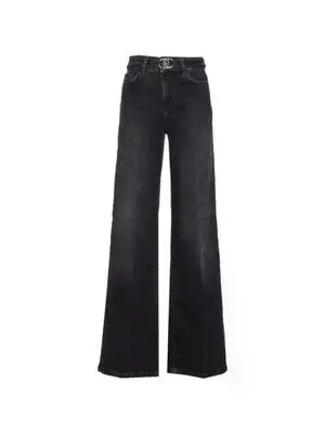 Liu Jo Logo-belt Jeans - Black