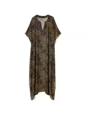 NILI LOTAN Leopard-print Maxi Dress - Brown