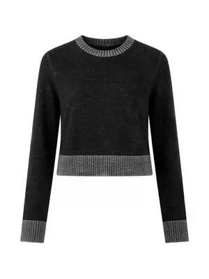 PATRICK ASSARAF Ribbed Knit Crew-neck Sweater - Black