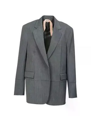N°21 Oversized Shoulder-pads Wool Blazer - Grey