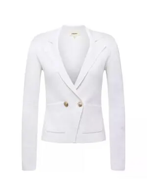L'Agence Double-breasted Knit Blazer - White