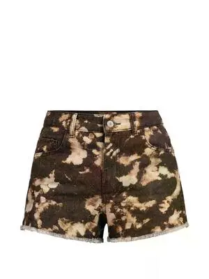 Liu Jo Bleached Frayed Denim Shorts - Brown