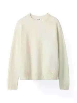 Soft Goat Boyfriend Ribbed Sweater - Neutrals