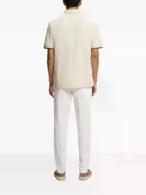 BOSS Cotton-piqué Polo Shirt With Zip Neck - Neutrals