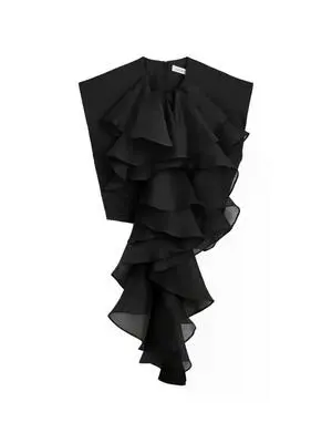 Viktor & Rolf Jabot Organza Top - Black