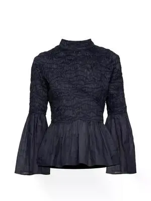 Sea Imogen Soild Long-sleeved Top - Blue